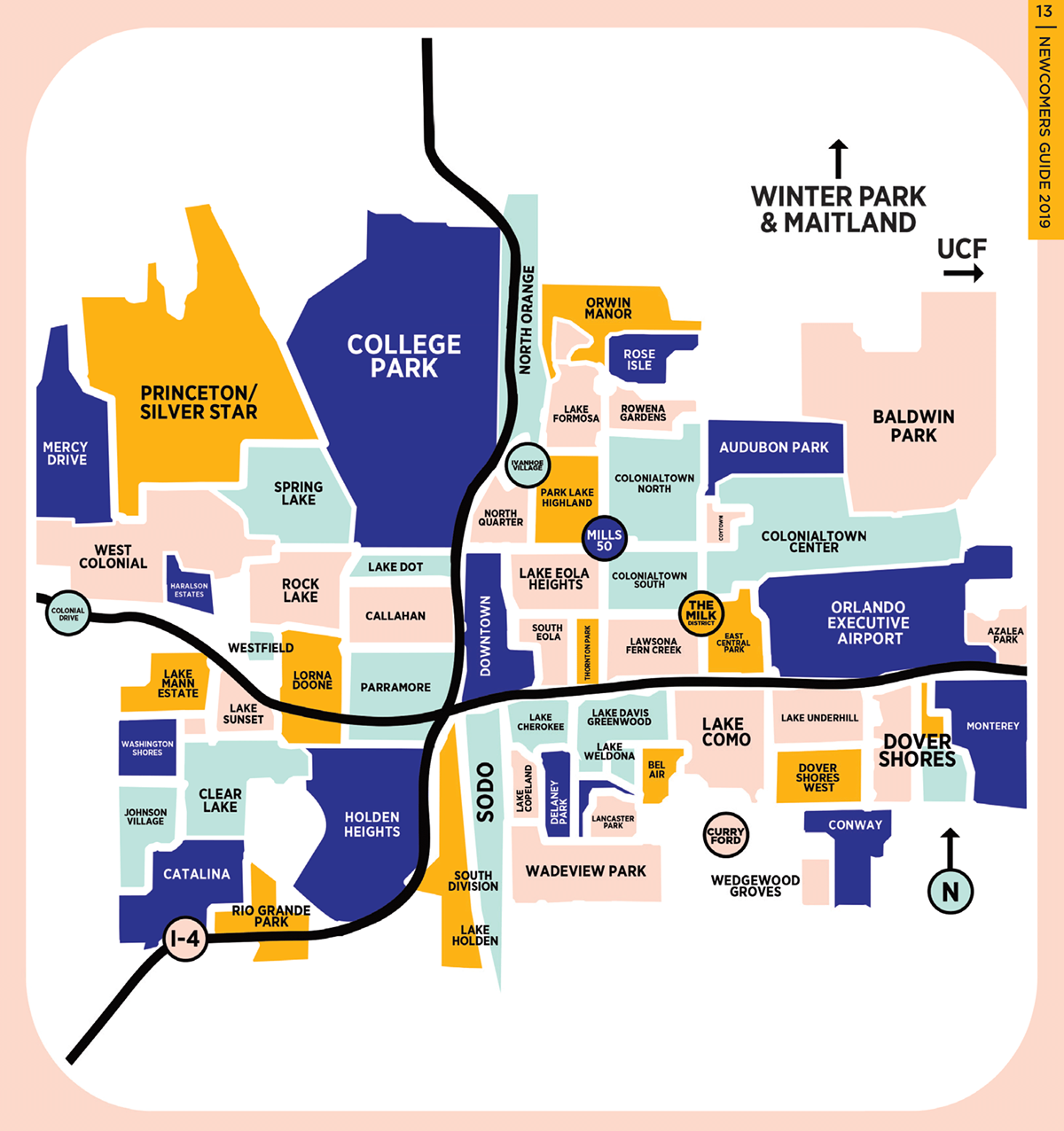 A mostly accurate map of Orlando’s neighborhoods and districts ...